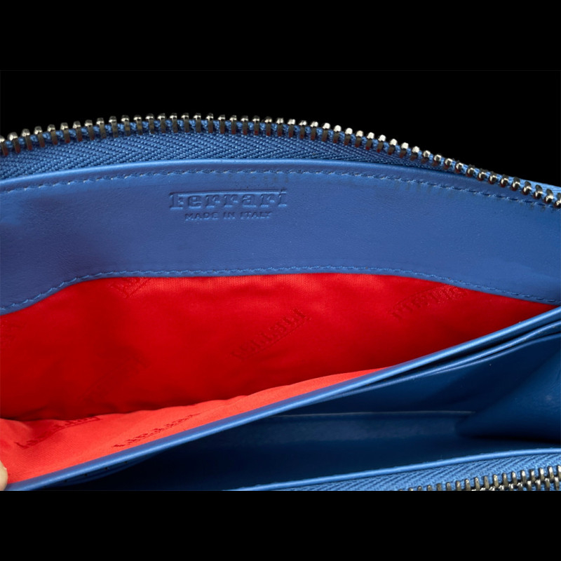 Ferrari Wallet / Purse Blue Leather Made in Italy 13056BLU0