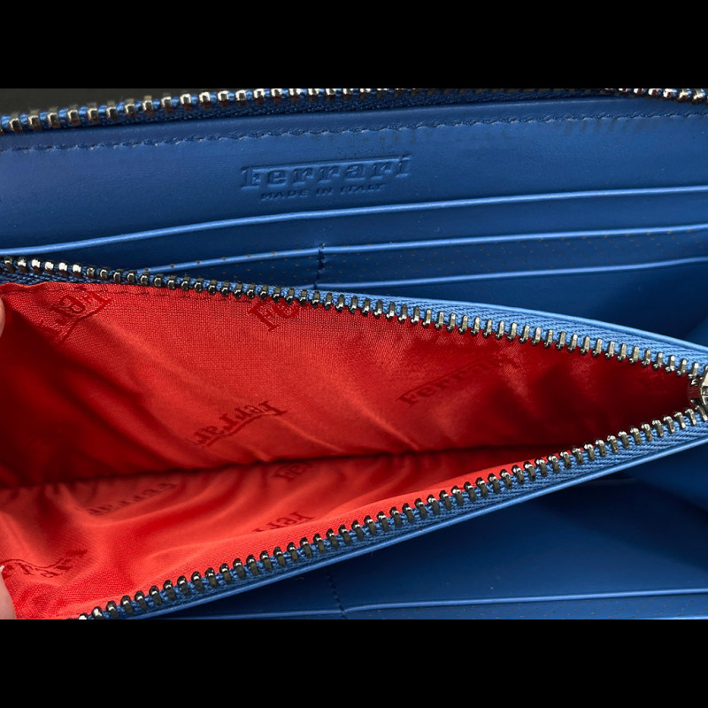 Ferrari Wallet / Purse Blue Leather Made in Italy 13056BLU0