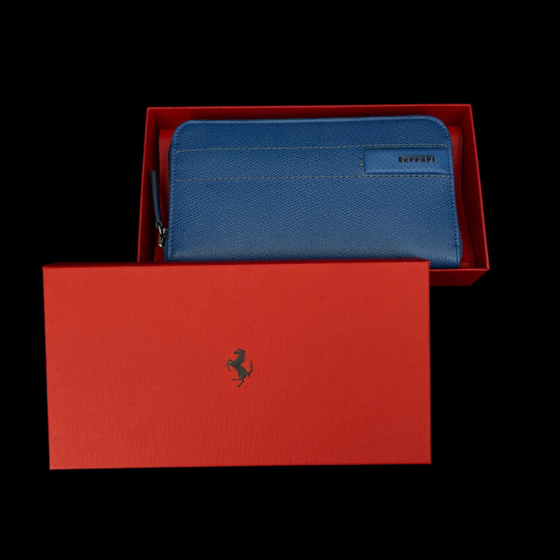 Ferrari Wallet / Purse Blue Leather Made in Italy 13056BLU0