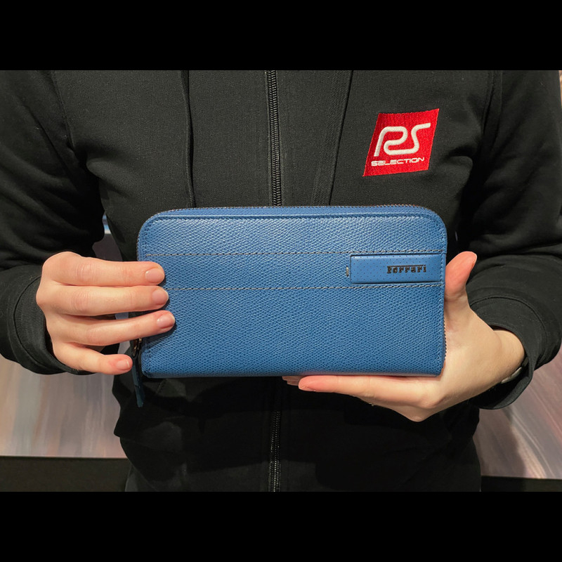 Ferrari Wallet / Purse Blue Leather Made in Italy 13056BLU0