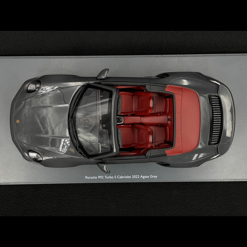 Porsche 911 Turbo S Cabriolet Type 992 2022 Agate Grey 1/18 Schuco 18U00143