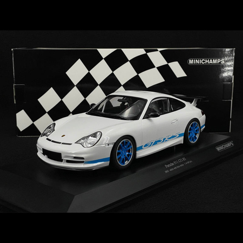 Porsche 911 GT3 RS Type 996 2002 Blanc / Bandes Bleues 1/18 Minichamps ...