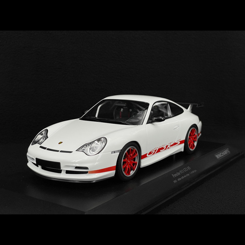 Porsche 911 GT3 RS Type 996 2002 Blanc / Bandes Rouges 1/18 Minichamps ...