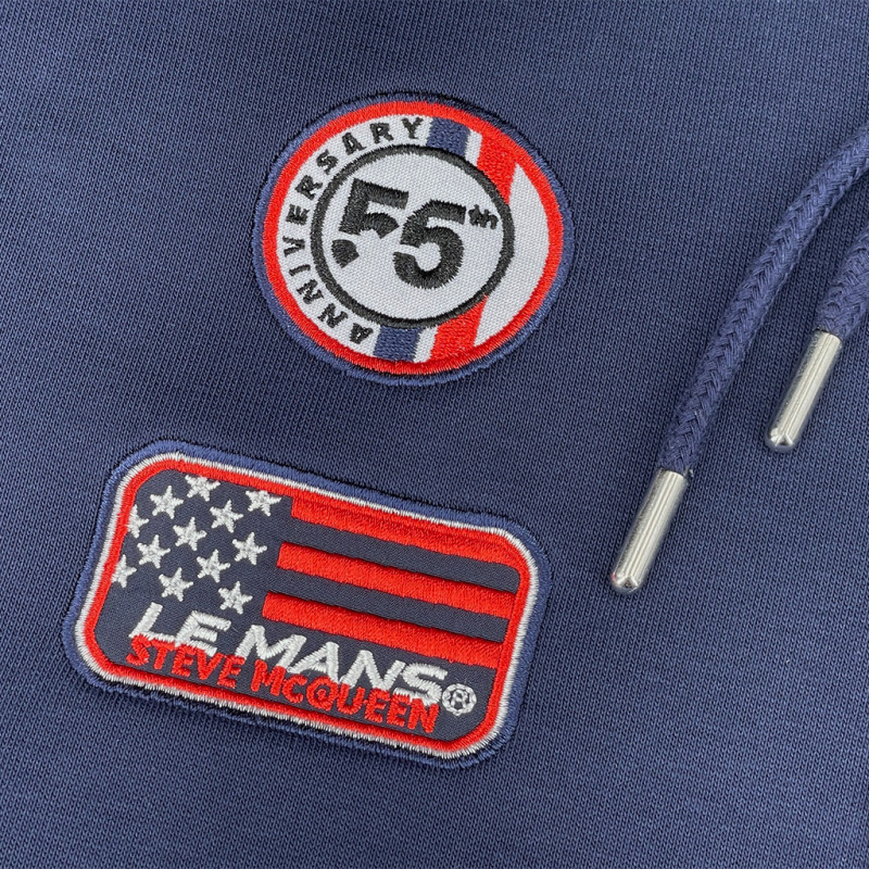 Steve McQueen Zip-Up Hoodie Le Mans 1971 Navy Blue SQ261SSM03-100 - Men