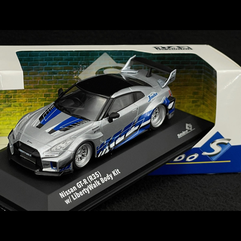 Nissan GT-R R35 Liberty Walk Silhouette 2020 Argent / Bleu 1/43 Solido ...
