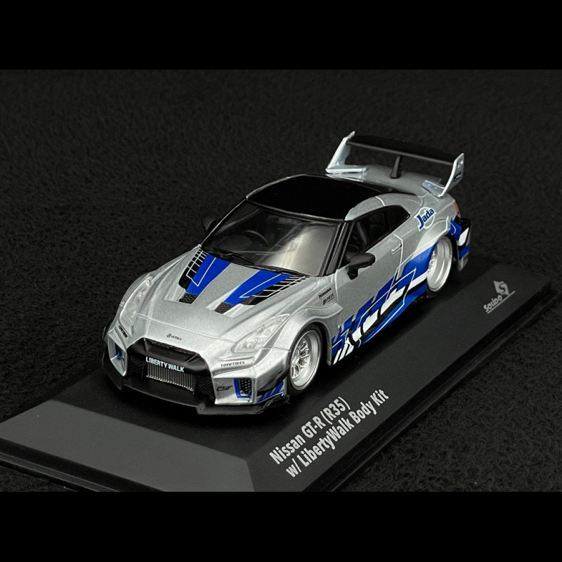 Nissan GT-R R35 Liberty Walk Silhouette 2020 Argent / Bleu 1/43 Solido ...