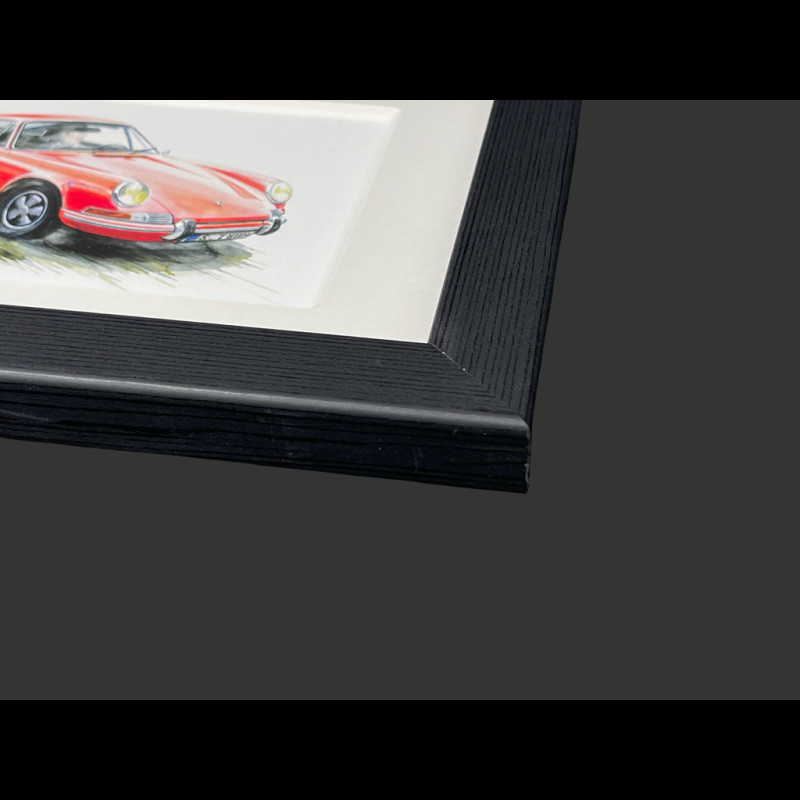 Porsche Frame 911 S 1974 and 911 T 1972 Black Wooden Frame 38 x 15 cm ...