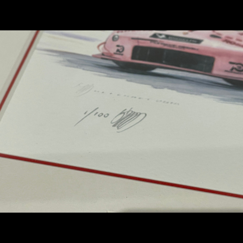 Porsche Frame 991 RSR GTE " Pink Pig " N° 92 1971 Black Wooden Frame ...