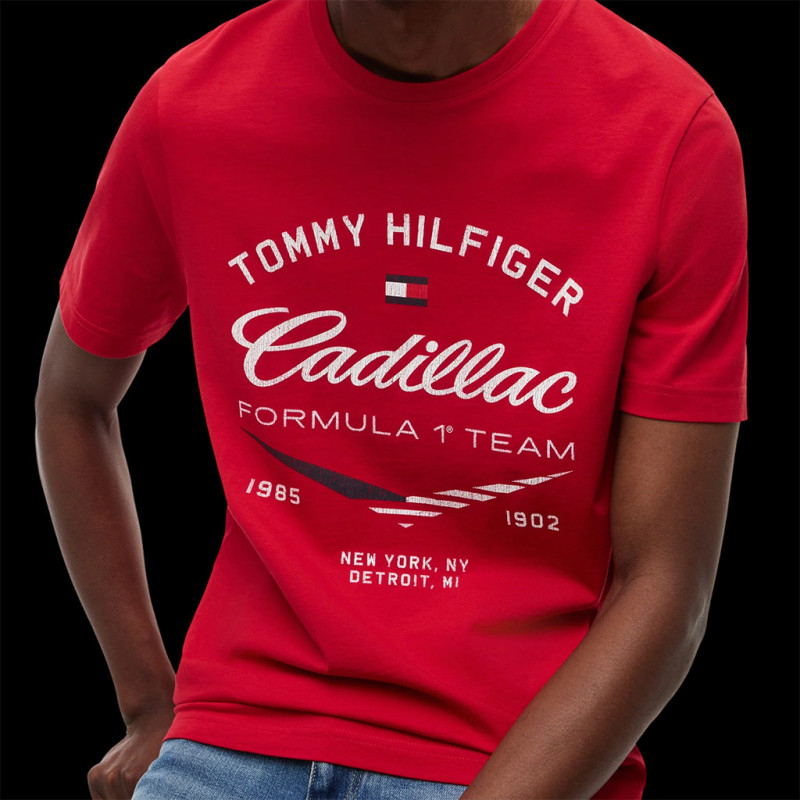 Cadillac T-Shirt F1 Team X Tommy Hilfiger 2026 Vintage Red ...