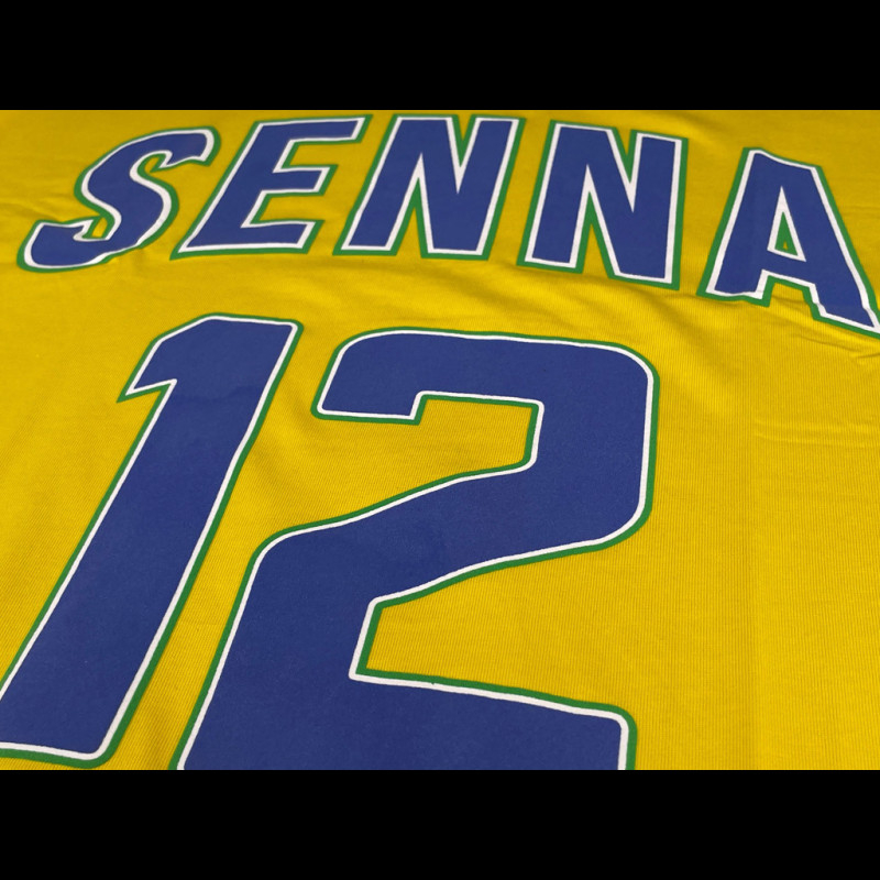 Ayrton Senna T-Shirt F1 n° 12 Gelb ASLE01006-YLW - unisex