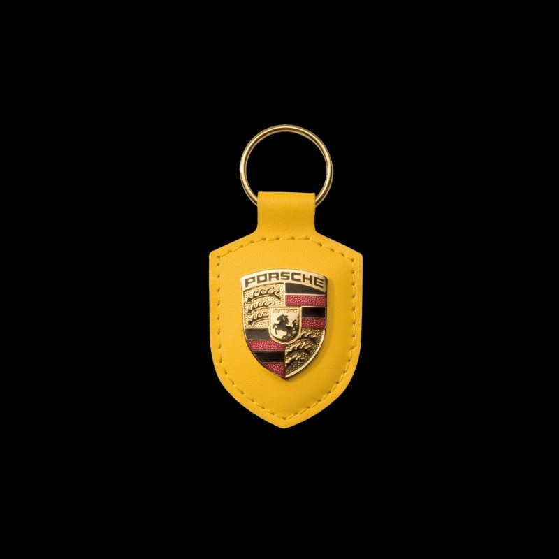 Porsche crest keyring yellow