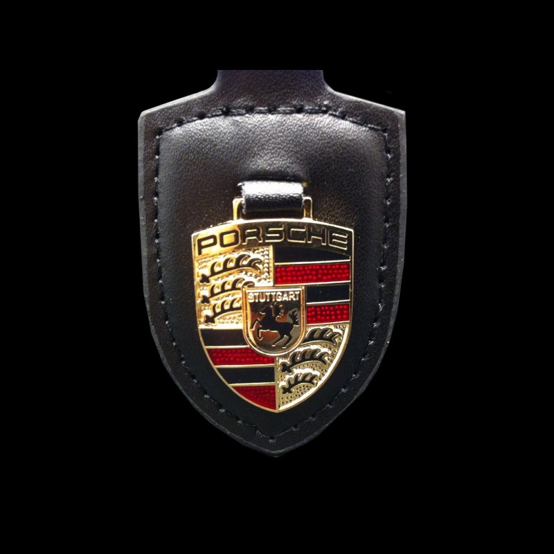Porsche crest keyring black