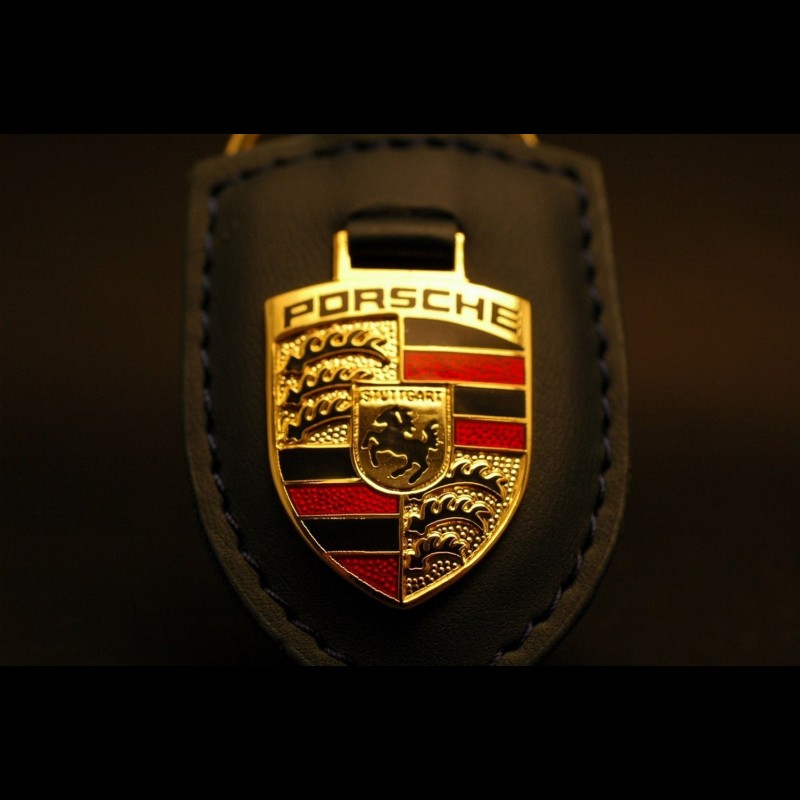 Porsche crest keyring blue