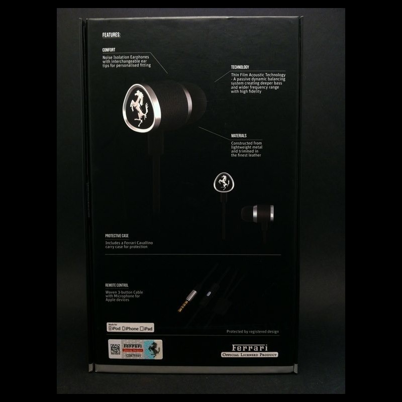 Earphones Ferrari by Logic3 G150i black 1LFE012K