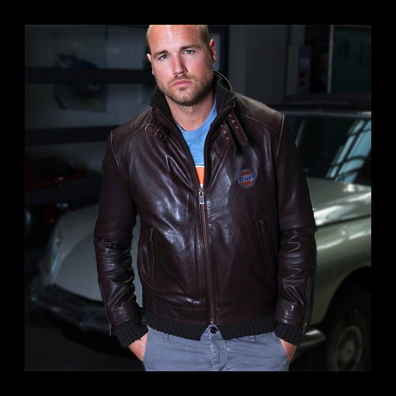 Gulf leather jacket brown - Men