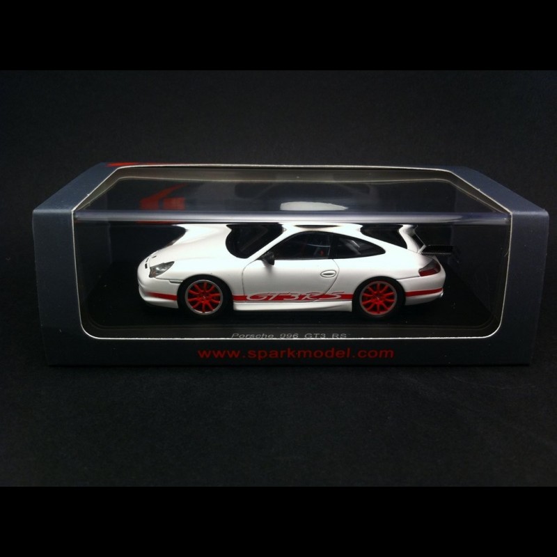 Porsche 911 GT3 RS type 996 white / red 1/43 Spark S4473
