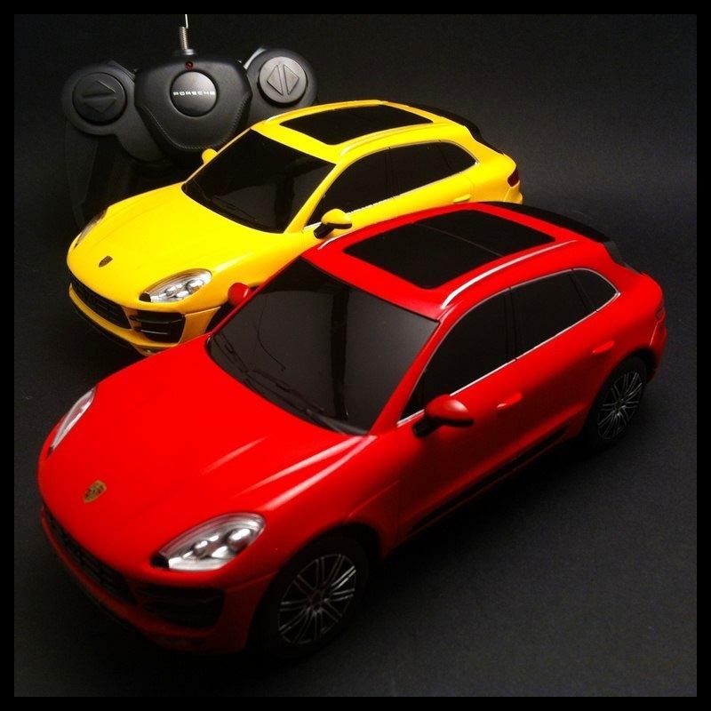 Duo Porsche Macan Turbo yellow / red RC Car 27MHz / 40Mhz 1/24