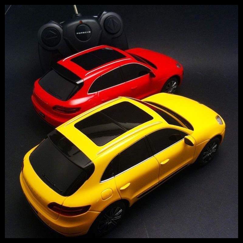 Duo Porsche Macan Turbo yellow / red RC Car 27MHz / 40Mhz 1/24
