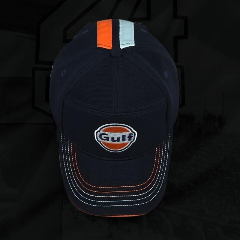 Gulf Cap racing stripes blue / orange