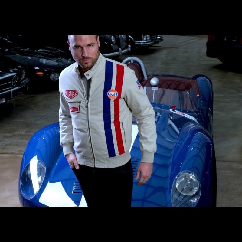 Veste Gulf Steve McQueen Le Mans coton beige - homme