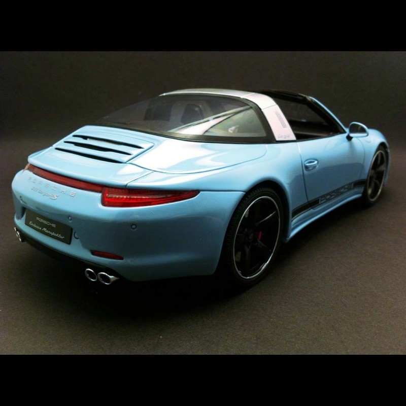 Porsche 911 type 991 Targa 4S gulf blue 1/18 Spark WAX02100010