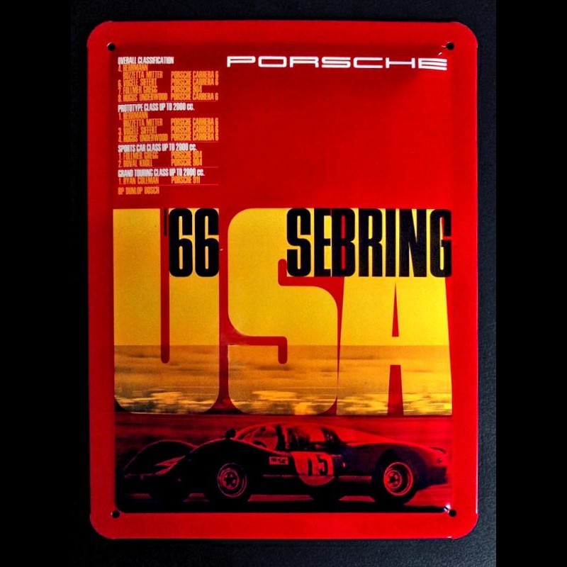 Metal plate Porsche 1966 Sebring USA 20 x 15 cm