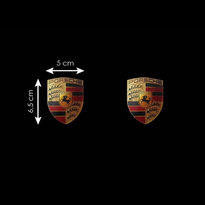 Set of 2﻿ Porsche Crest sticker 6.5 x 5 cm