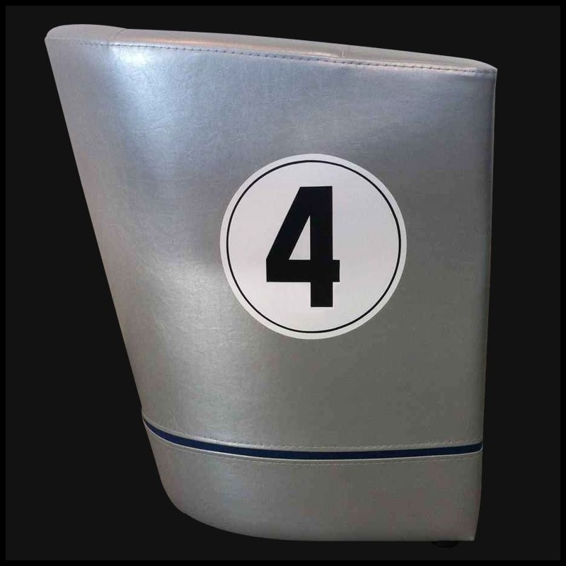 Fauteuil cabriolet Racing Inside n° 4 gris Racing team bande jaune