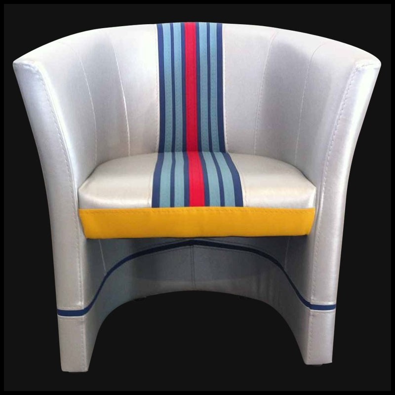 Fauteuil cabriolet Racing Inside n° 4 gris Racing team bande jaune