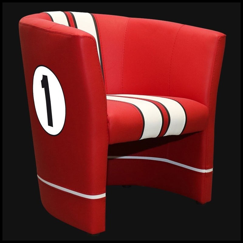 Tub chair Racing Inside n° 1 red GT racing / white