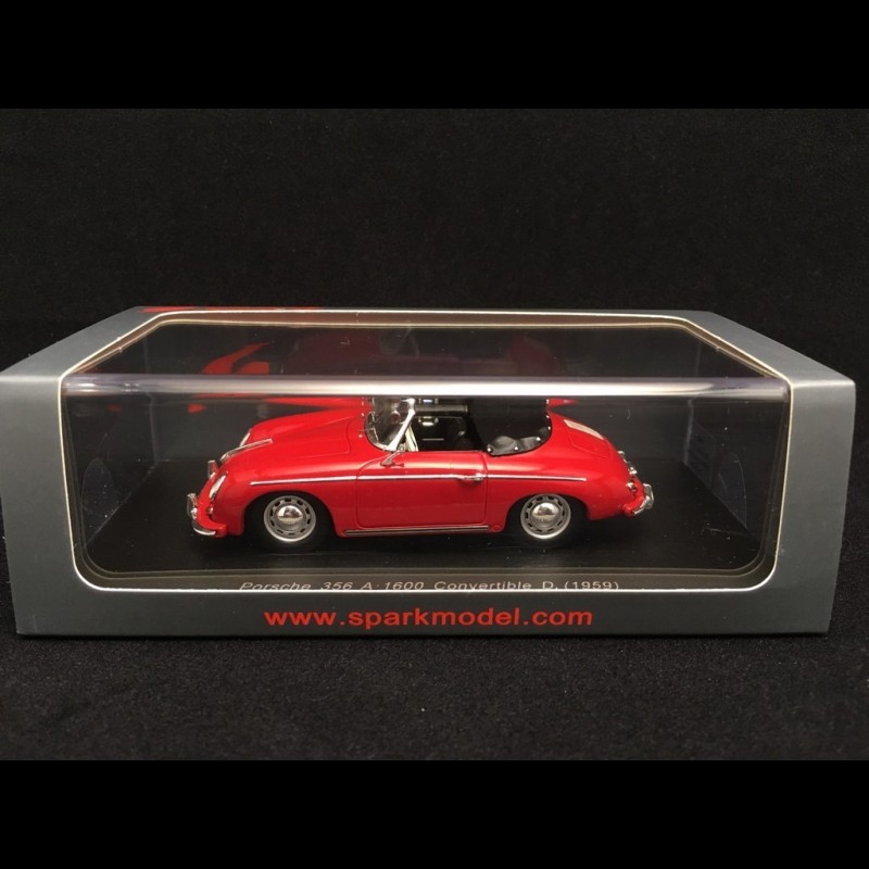 Porche 356 A 1600 convertible D 1959 rot 1/43 Spark S4461