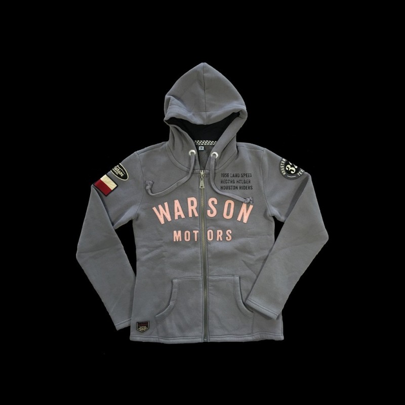 Veste à capuche hoodie Bonneville Warson grise et rose - femme