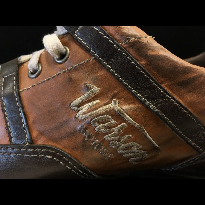 Sneaker vintage racing driver style cognac / brown - men