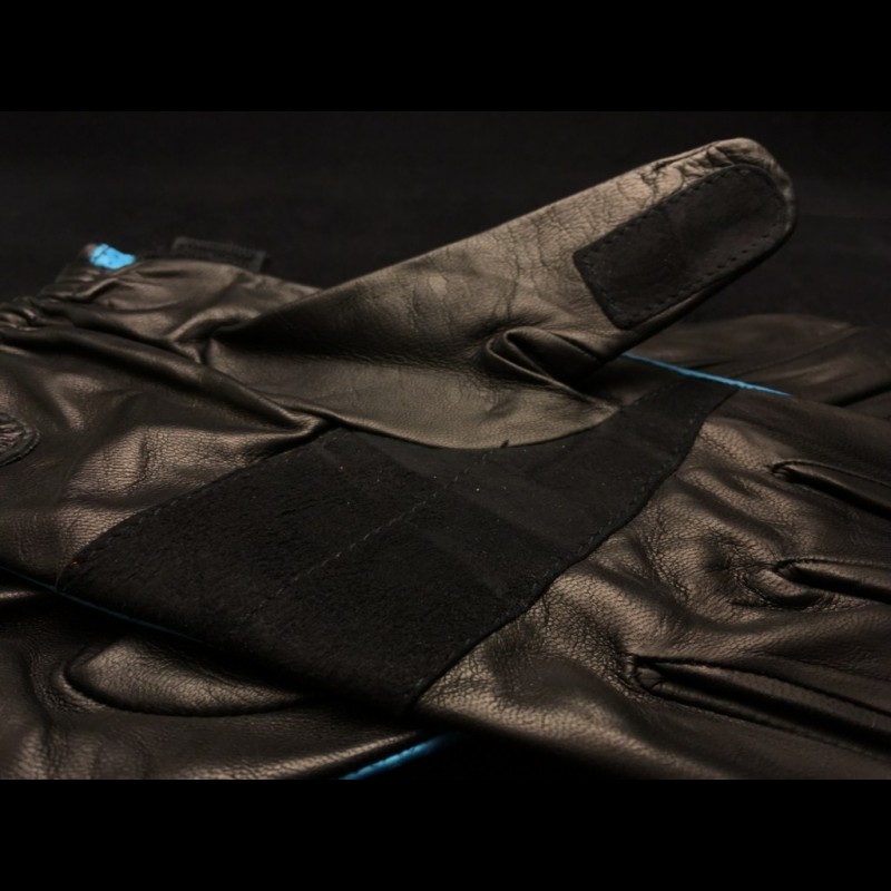 Driving Gloves Gulf Racing orange and blue leather