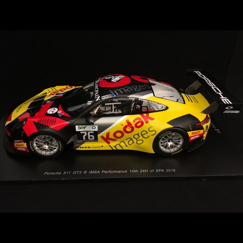 Porsche 991 GT3 R 24h Spa 2016 n° 76 Kodak 1/18 Spark 18SB003