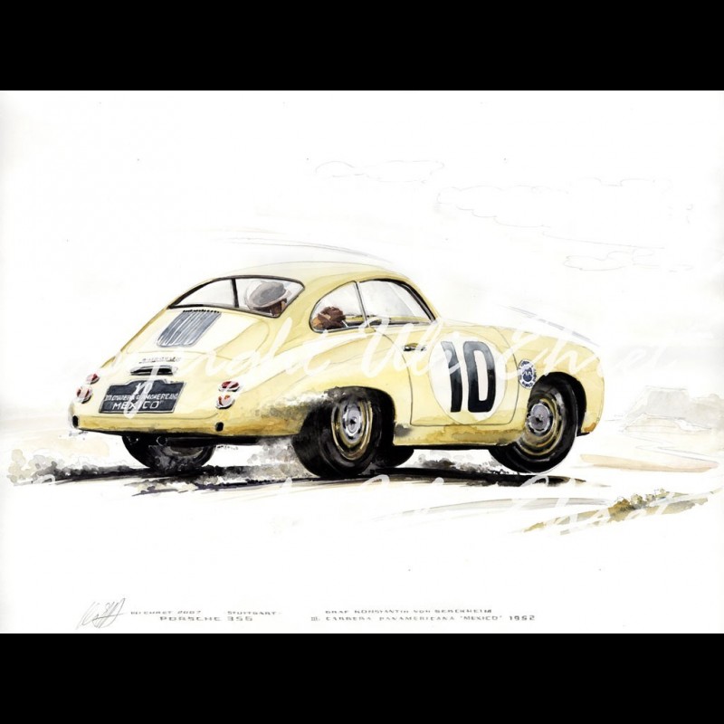 Porsche 356 Panamericana n° 10 ivory wood frame aluminum with black and ...