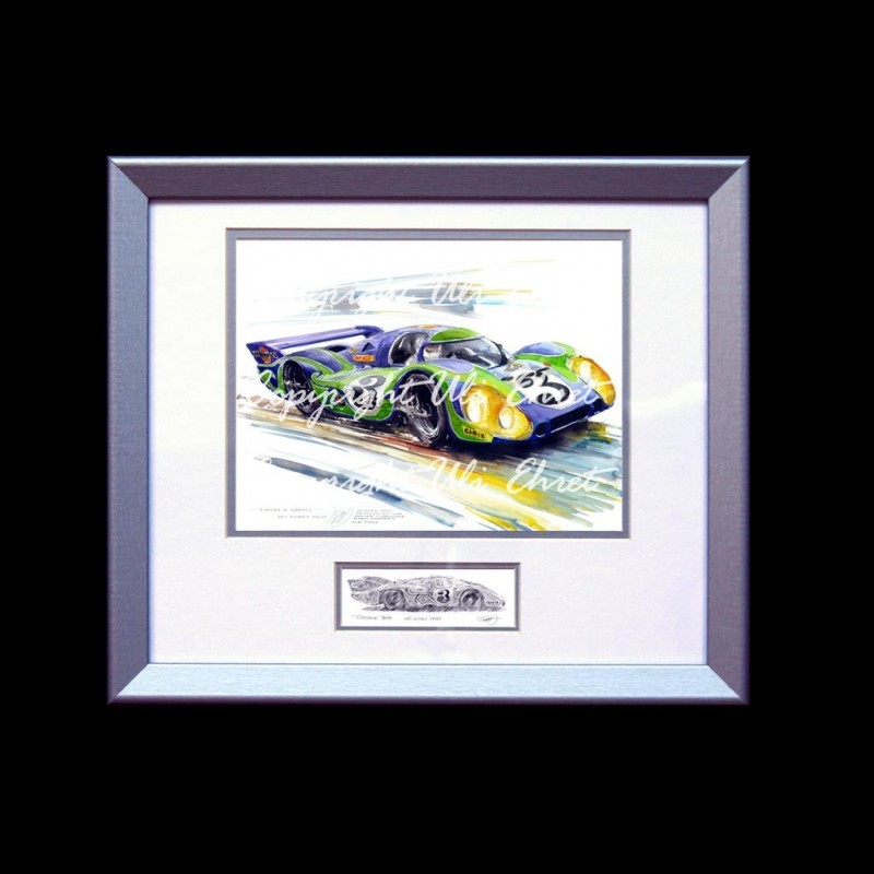 Porsche 917 LH n° 3 Le Mans 1970 psychedelic wood frame aluminum with ...