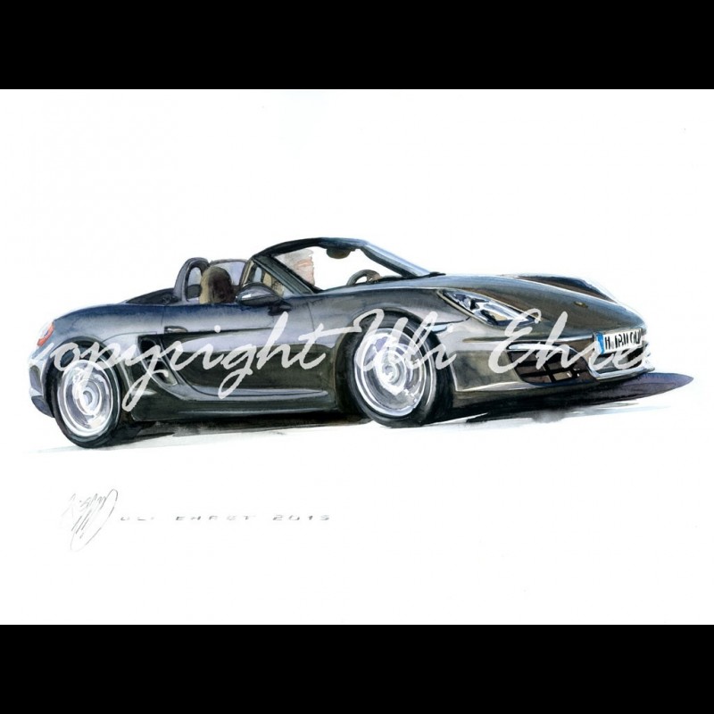 Porsche Boxster 981 black big aluminum frame with black and white ...