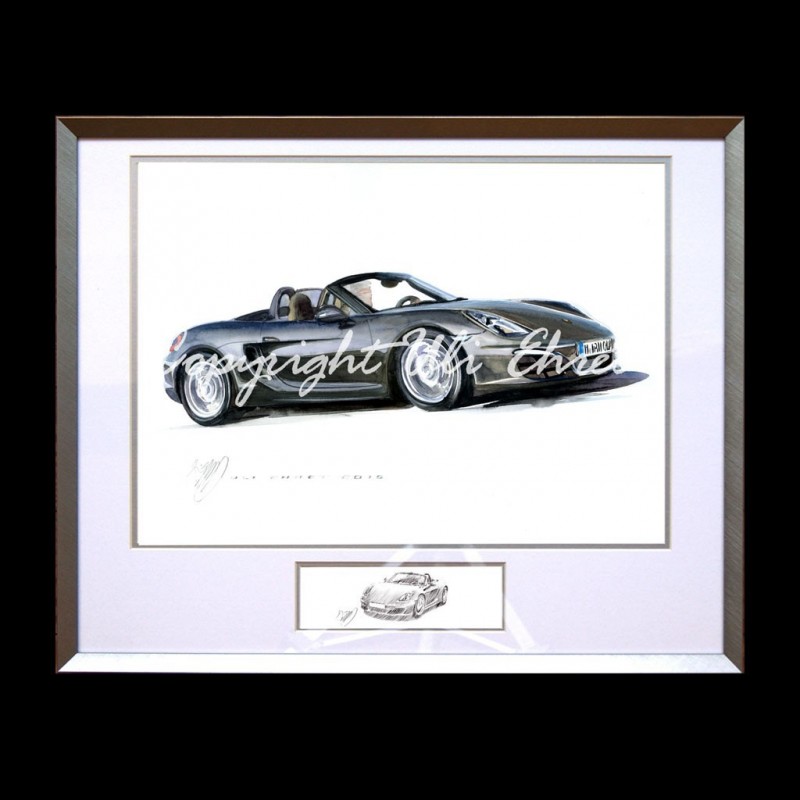 Porsche Boxster 981 black big aluminum frame with black and white ...