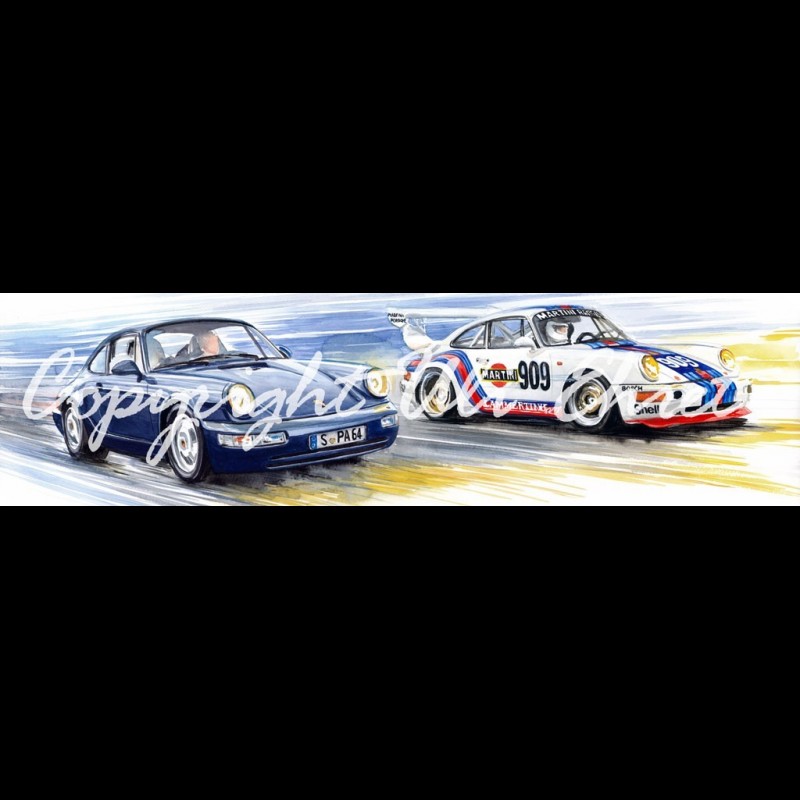 Porsche 911 type 964 Duo street / race wood frame black Limited edition ...