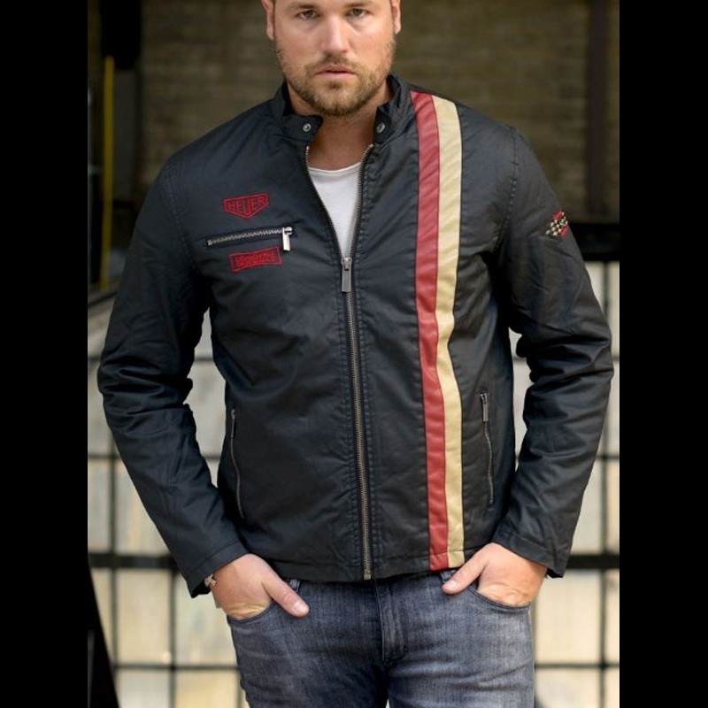 Jacket Heuer washed cotton asphalt grey - men