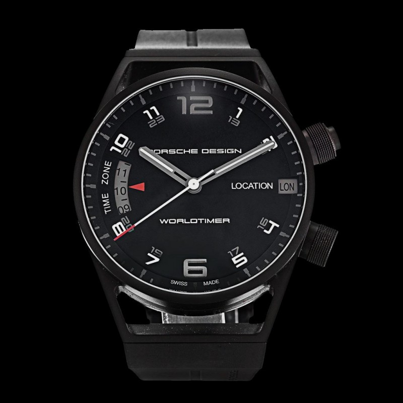 Montre automatique Porsche Worldtimer noire Porsche Design Timepieces ...