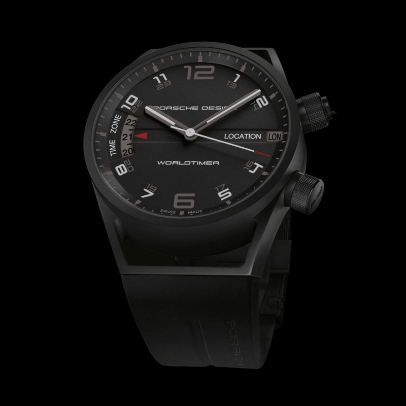 Montre automatique Porsche Worldtimer noire Porsche Design Timepieces ...