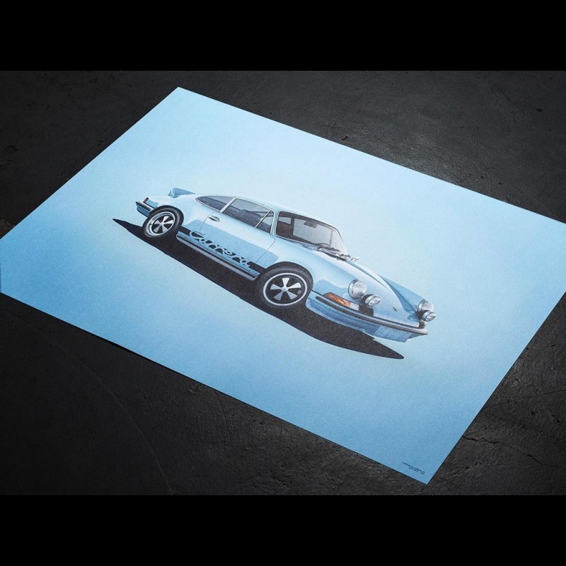 Porsche Poster 911 Carrera RS 1973 Blue - Colors of Speed