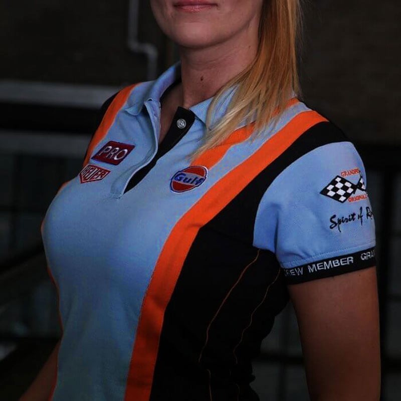 Polo shirt Gulf Racing Team cobalt blue - women