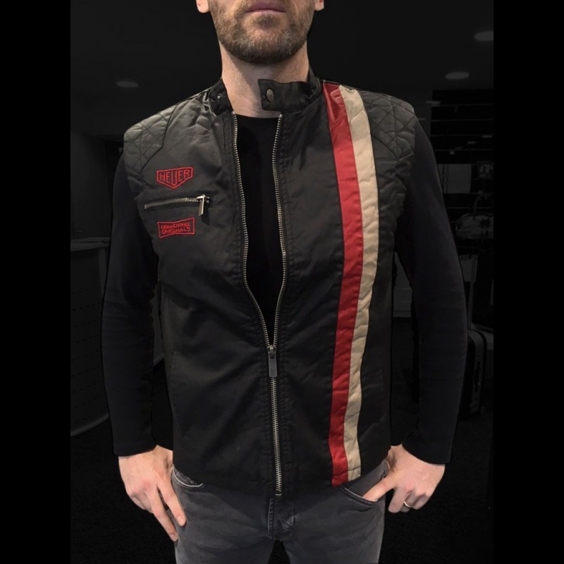 Jacket Heuer washed cotton asphalt grey sleeveless