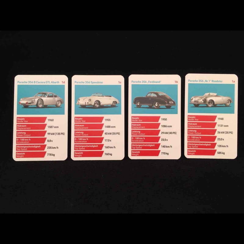 Porsche Quartet Card game Trump game 70 years Porsche 1948 - 2018 ...