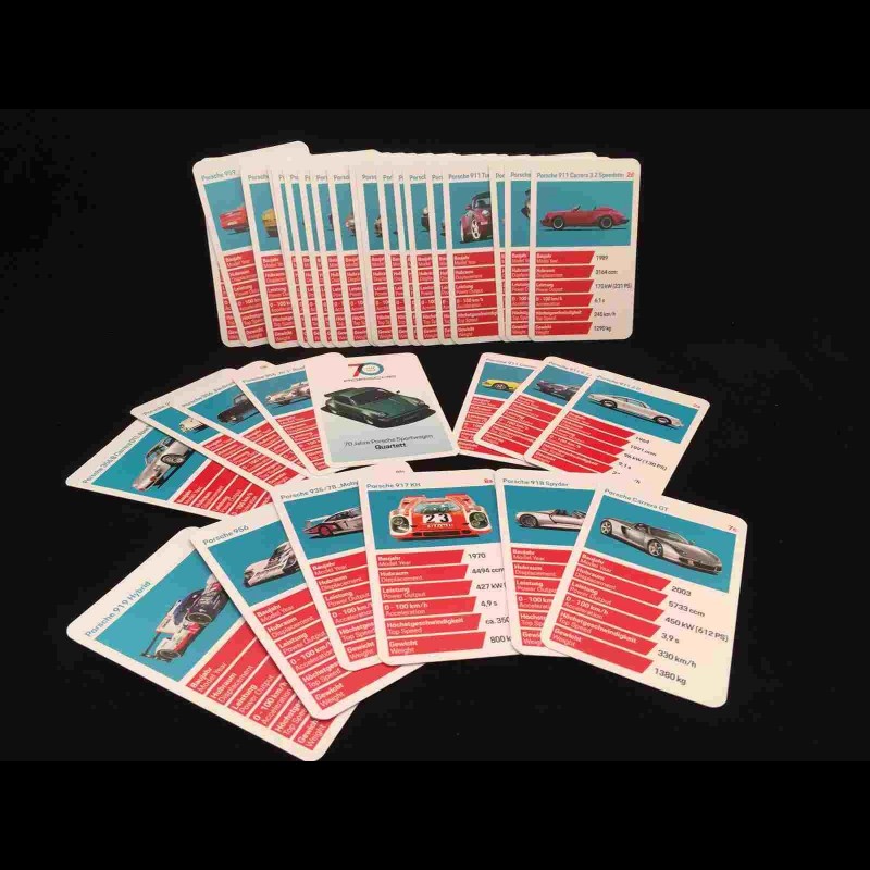 Porsche Quartet Card game Trump game 70 years Porsche 1948 - 2018 ...