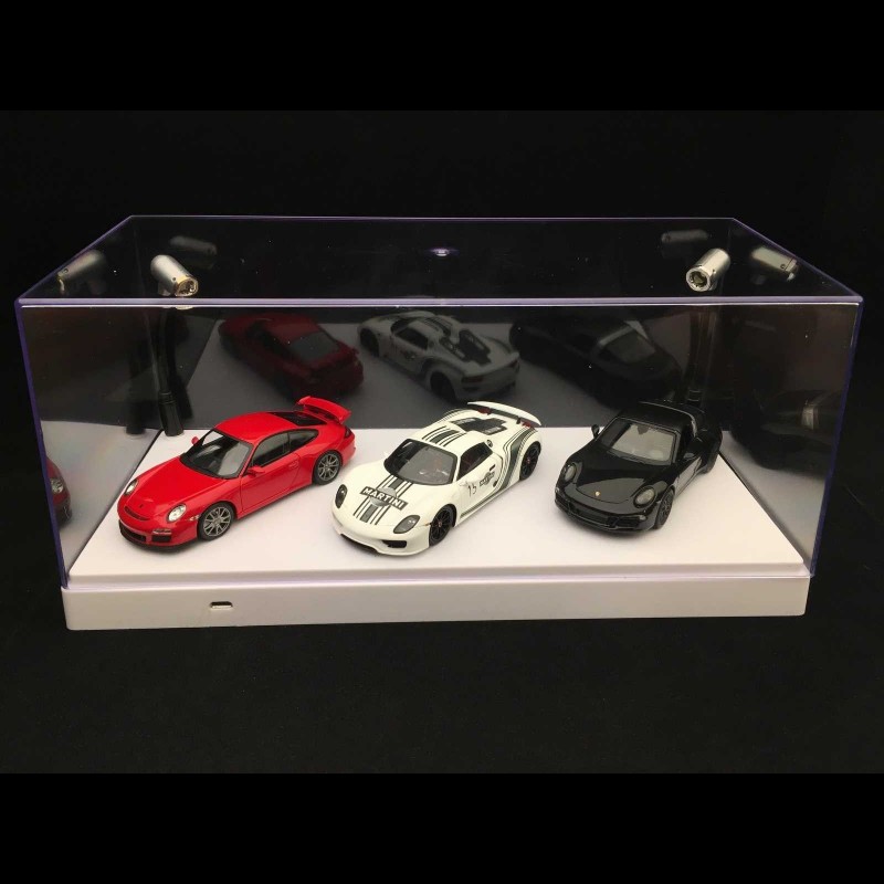 LED Lighted Display Case 1/18 1/24 1/43 white base
