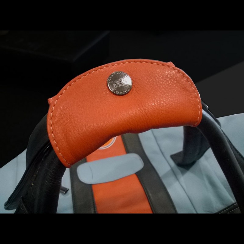 Gulf Racing Bag Travel Le Mans 1968 victory leather blue / orange / black